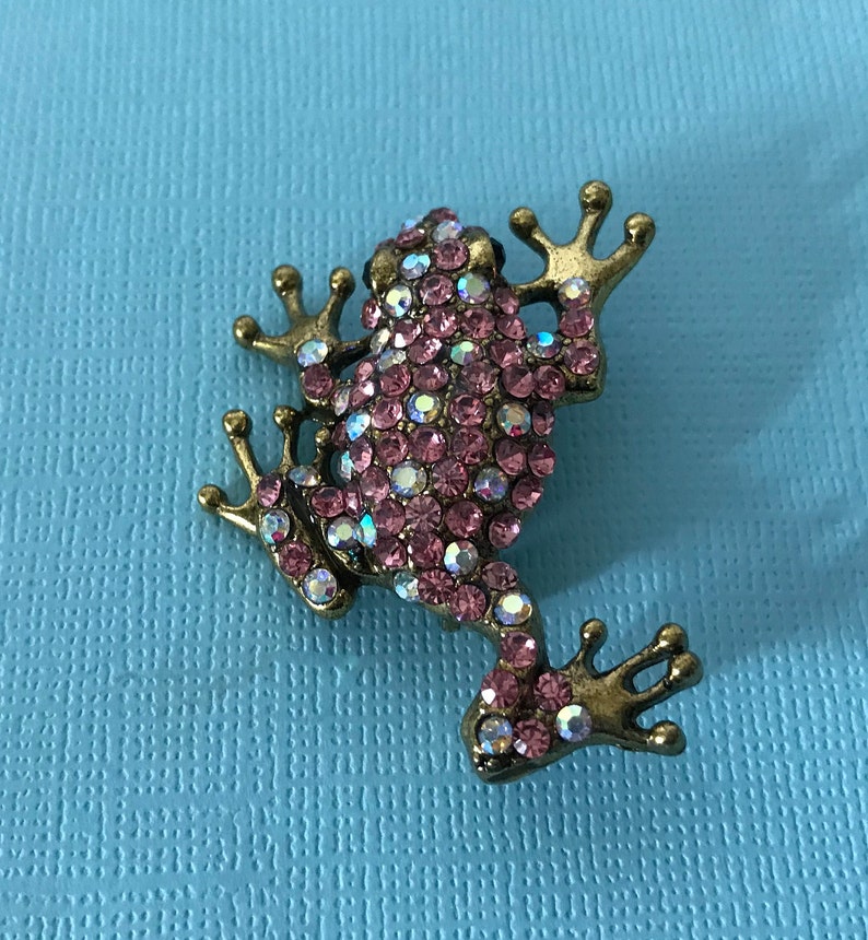 Rhinestone Frog Brooch, Aurora Borealis Rhinestone Frog Pin, Toad Pin ...