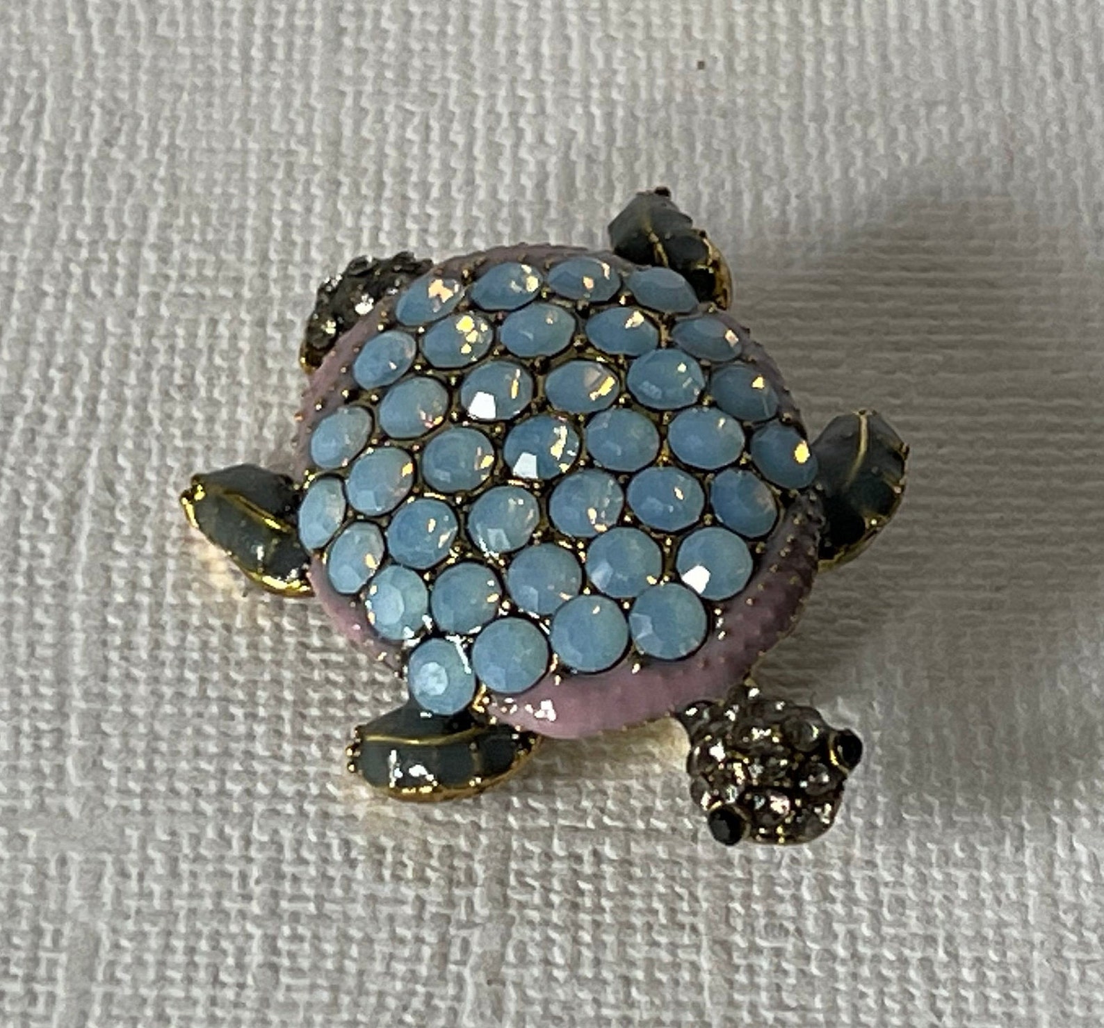 Rhinestone Turtle Brooch Blue Turtle Pin Snapping Turtle - Etsy