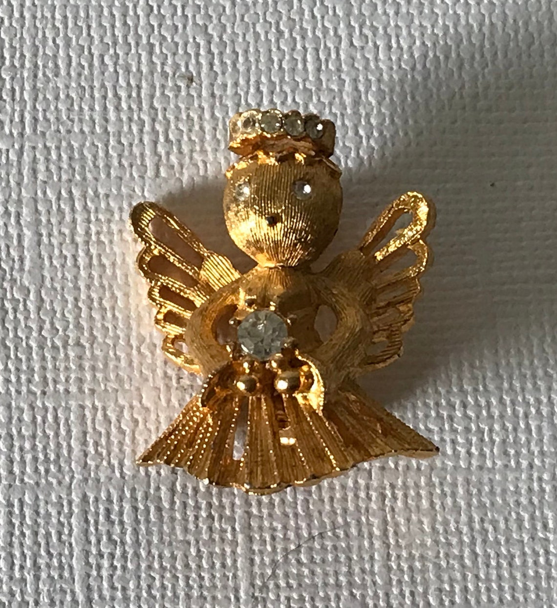 Vintage Angel Brooch Rhinestone Angel Pin Angel With Halo - Etsy