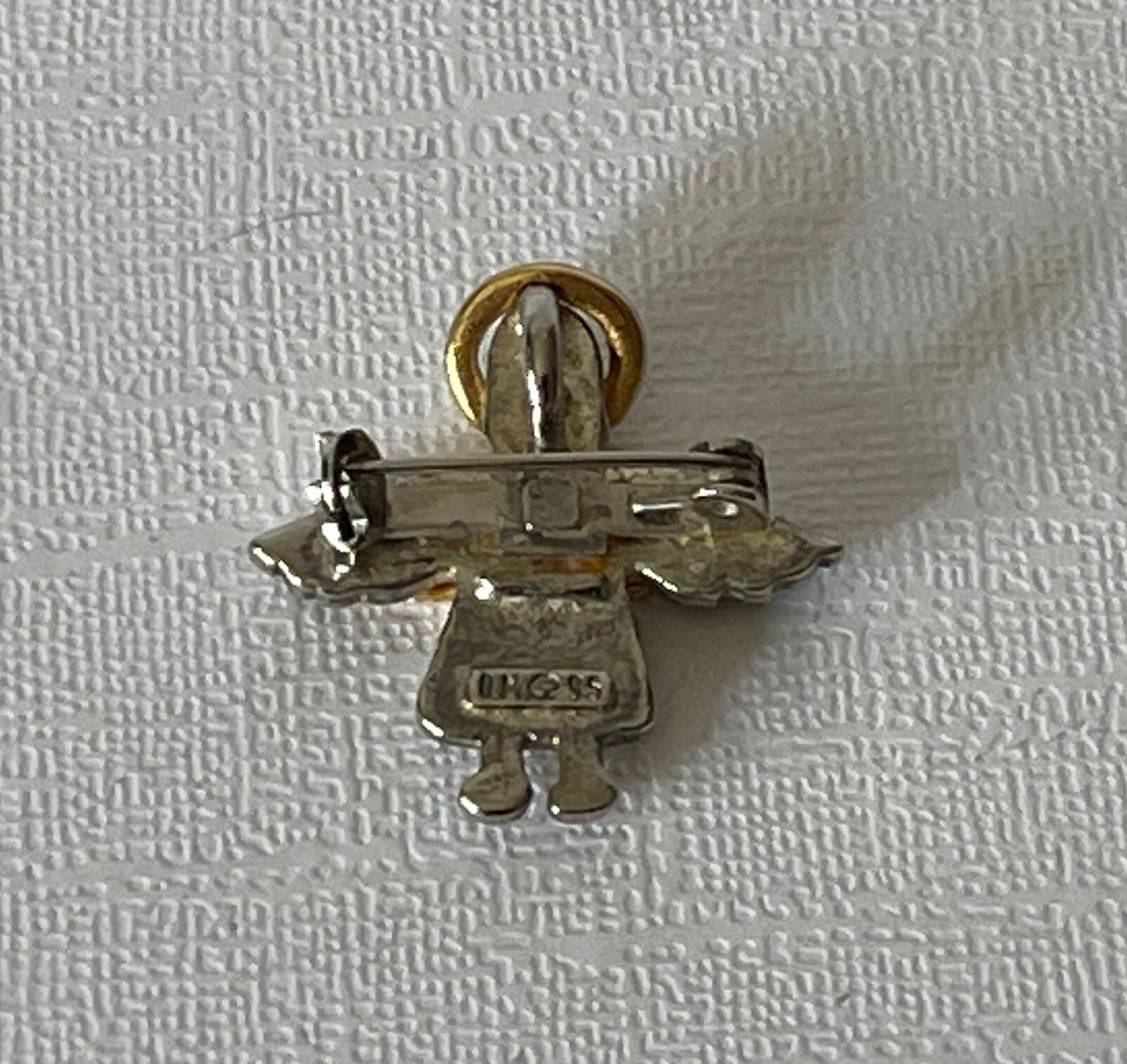 Vintage Angel Brooch, Signed Angel Pin, Angel Pendant, Gold Angel Pin ...