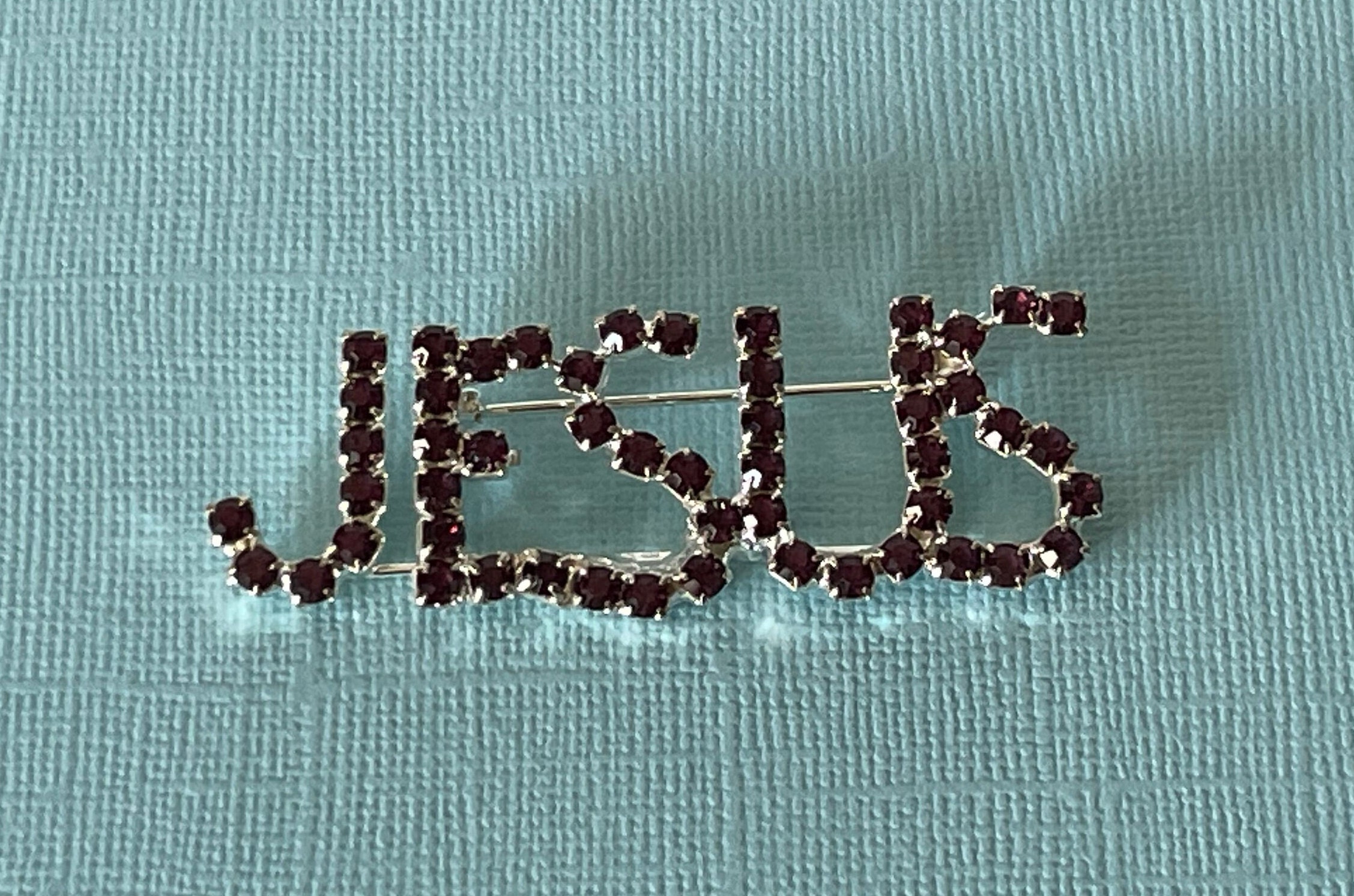 Vintage JESUS Brooch Purple Jesus Pin Rhinestone Jesus - Etsy