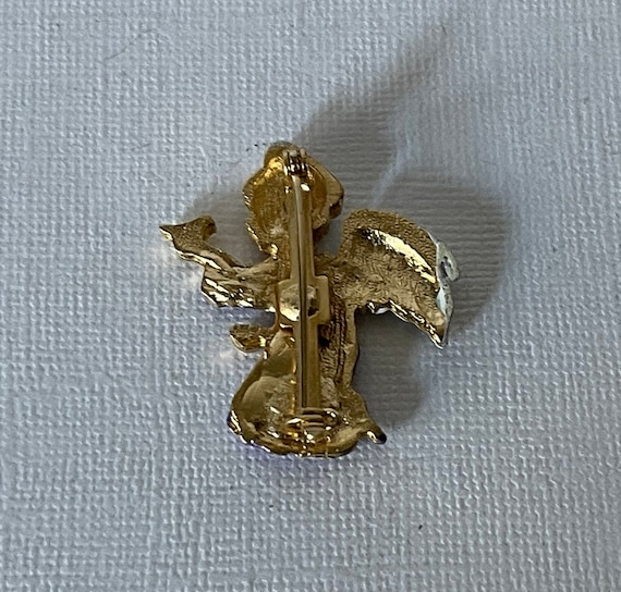 Vintage angel brooch, purple angel pin, religious jew… - Gem