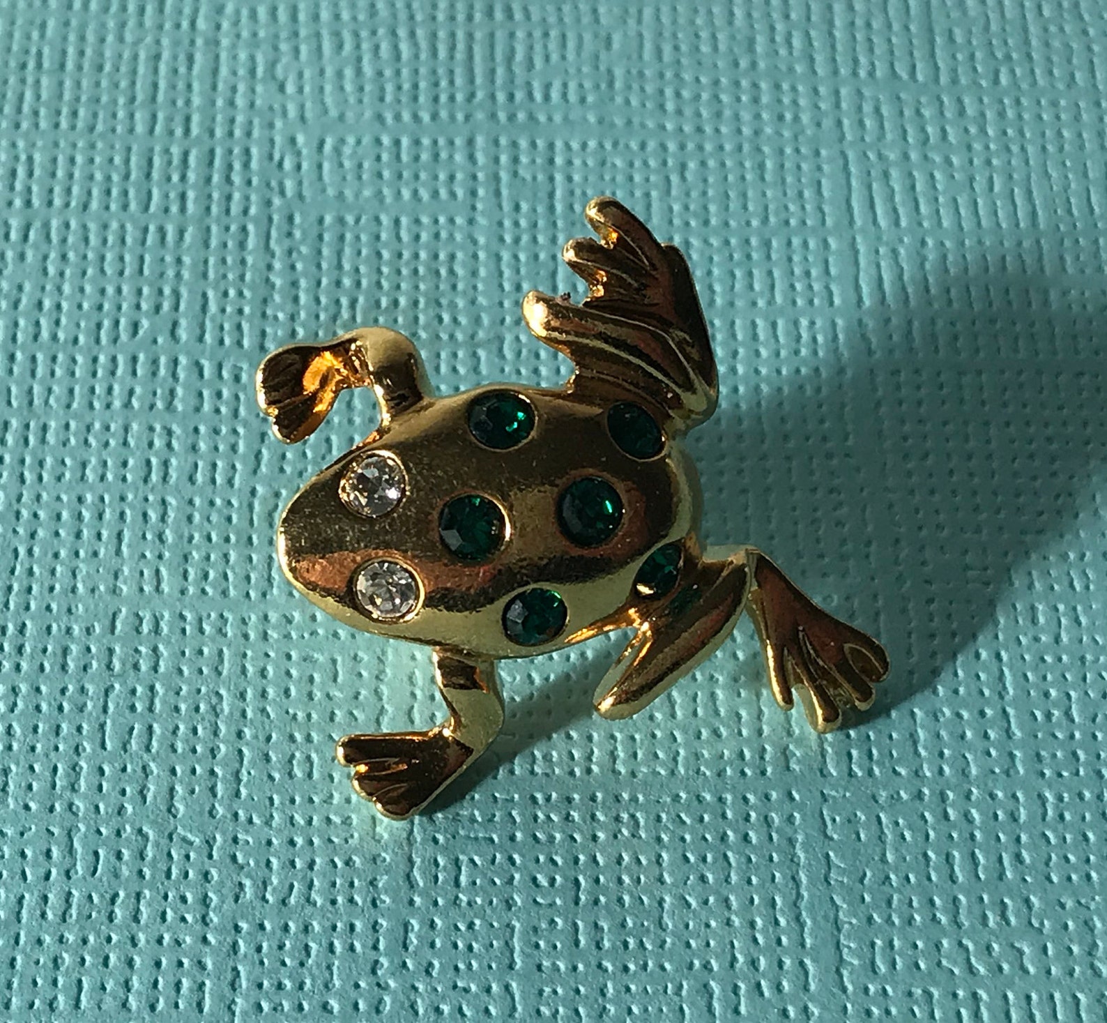 Vintage Frog Tie Tack, Rhinestone Frog Lapel Pin, Frog Hat Pin ...