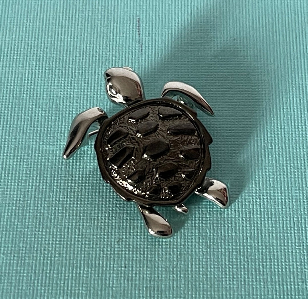 Vintage Turtle Brooch, Movable Turtle Pin, Sea Turtle Brooch, Tortoise ...