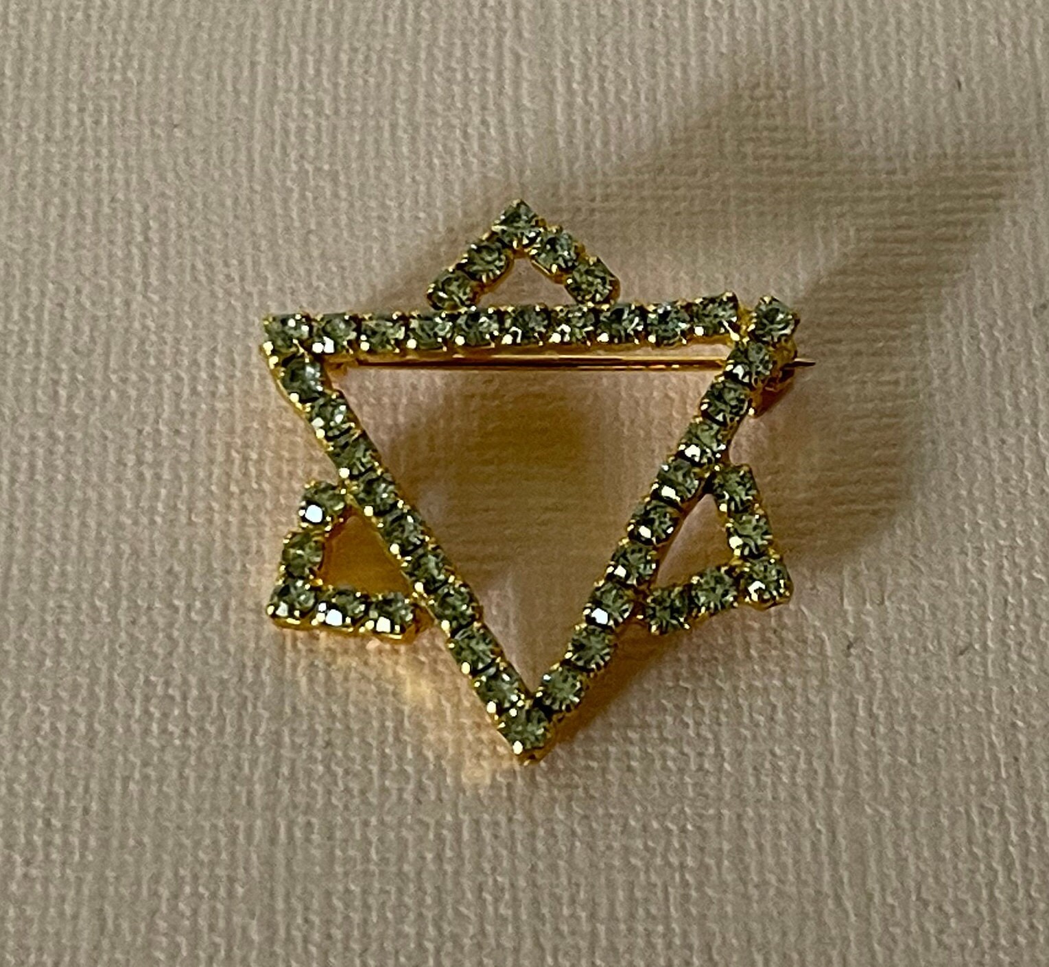 Vintage Star of David Brooch, Rhinestone Star of David Pin, Jewish ...