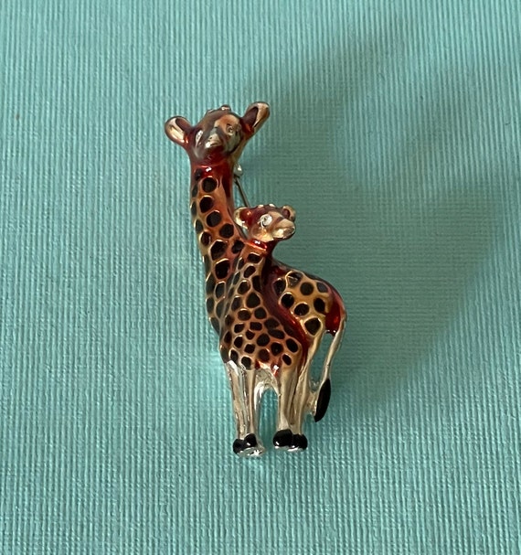 vintage brooch giraffe - Gem