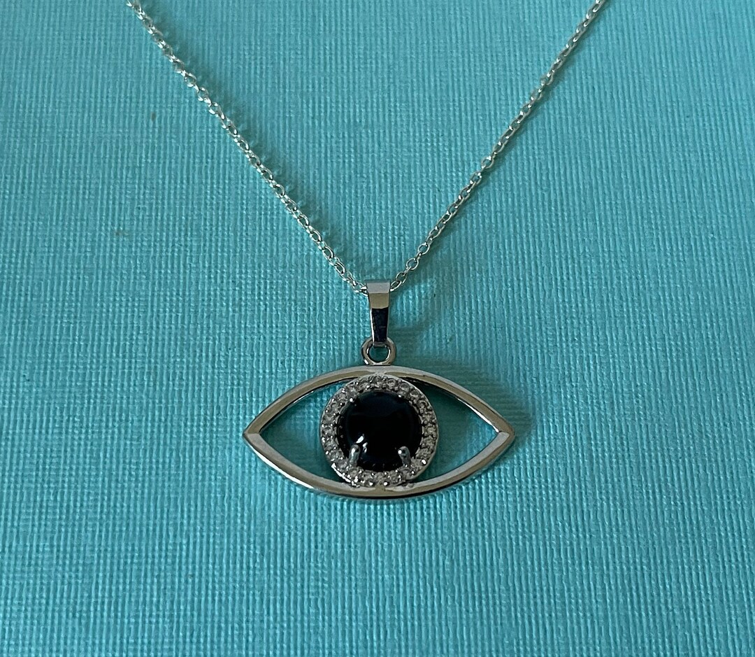 Evil Eye Necklace, Rhinestone Evil Eye Necklace, Black Eye Neckace ...