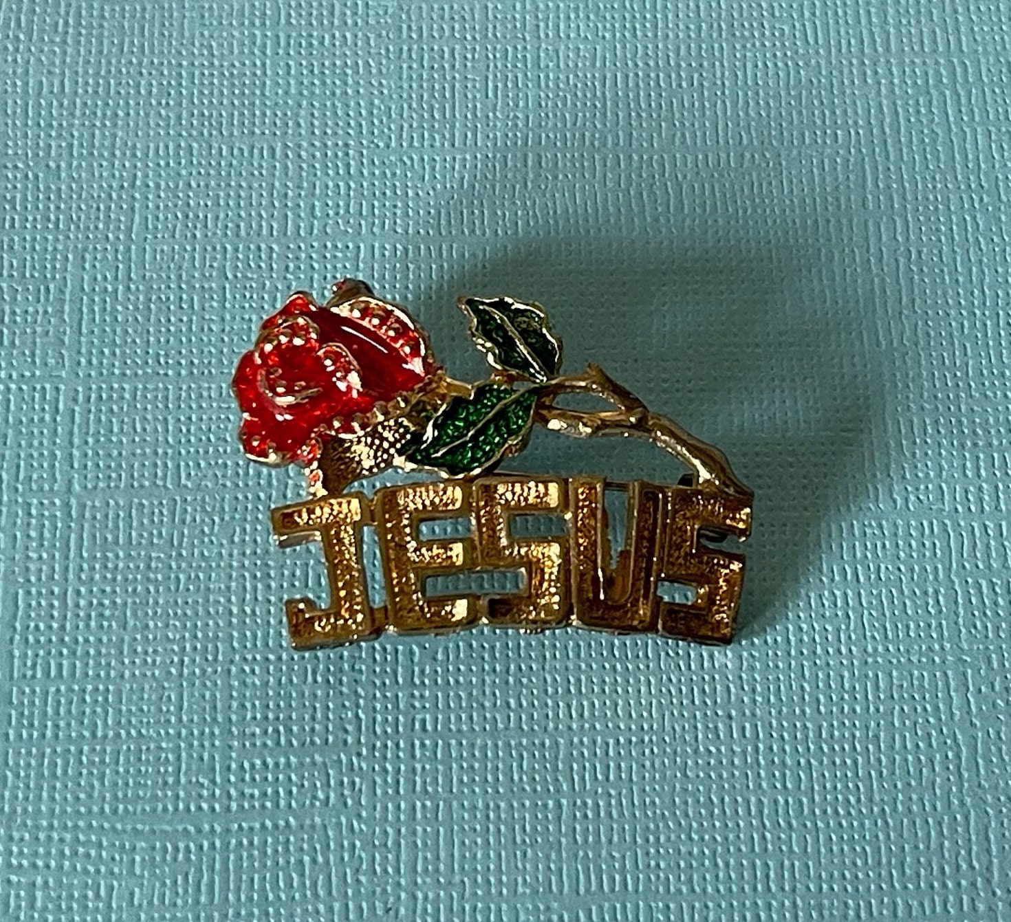 Vintage Jesus Brooch, Jesus With Rose Brooch, Christian Jewelry ...