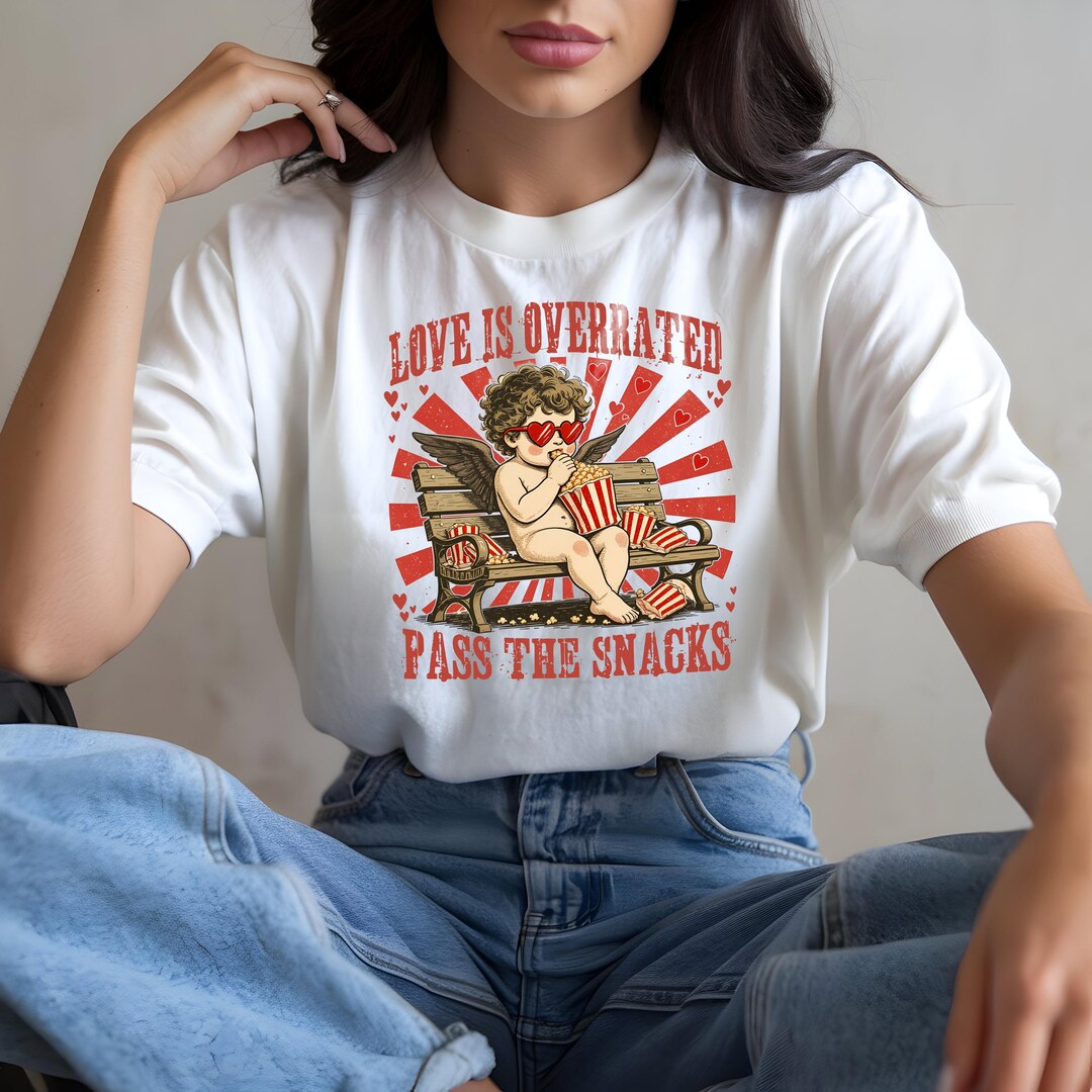 Love is Overrated PNG – Funny Valentine Cupid Snack Design, Anti ...