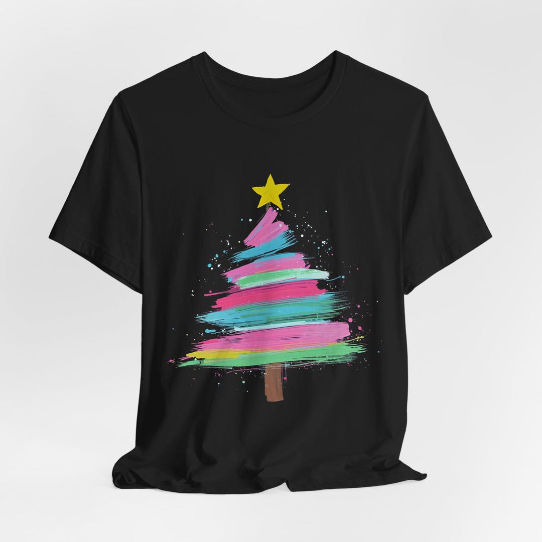 Rainbow Brushstroke Christmas Tree PNG, Festive Holiday Clipart ...