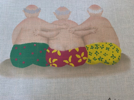 Three Men Hand-painted Cross Stitch Canvas - Etsy