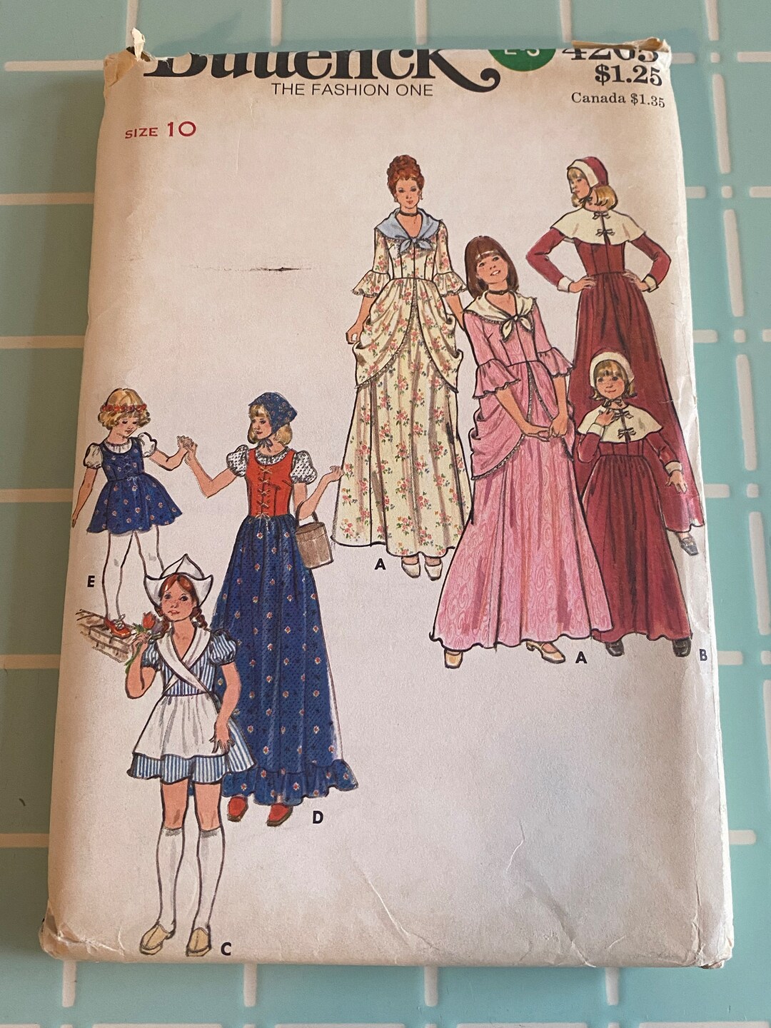 Vintage Pilgrim, Colonial, Gypsy, & Dutch Costume Pattern- Butterick ...