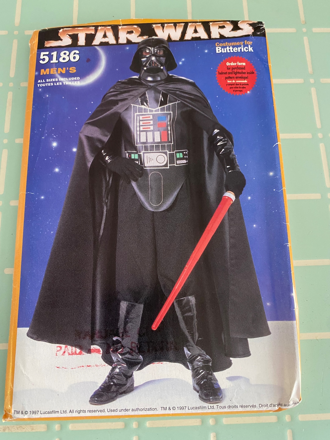Darth Vader Star Wars Costume Pattern- Butterick #5186 /#5176 - Etsy