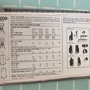 Vintage Misses Set of Aprons Pattern Simplicity 9209 - Etsy