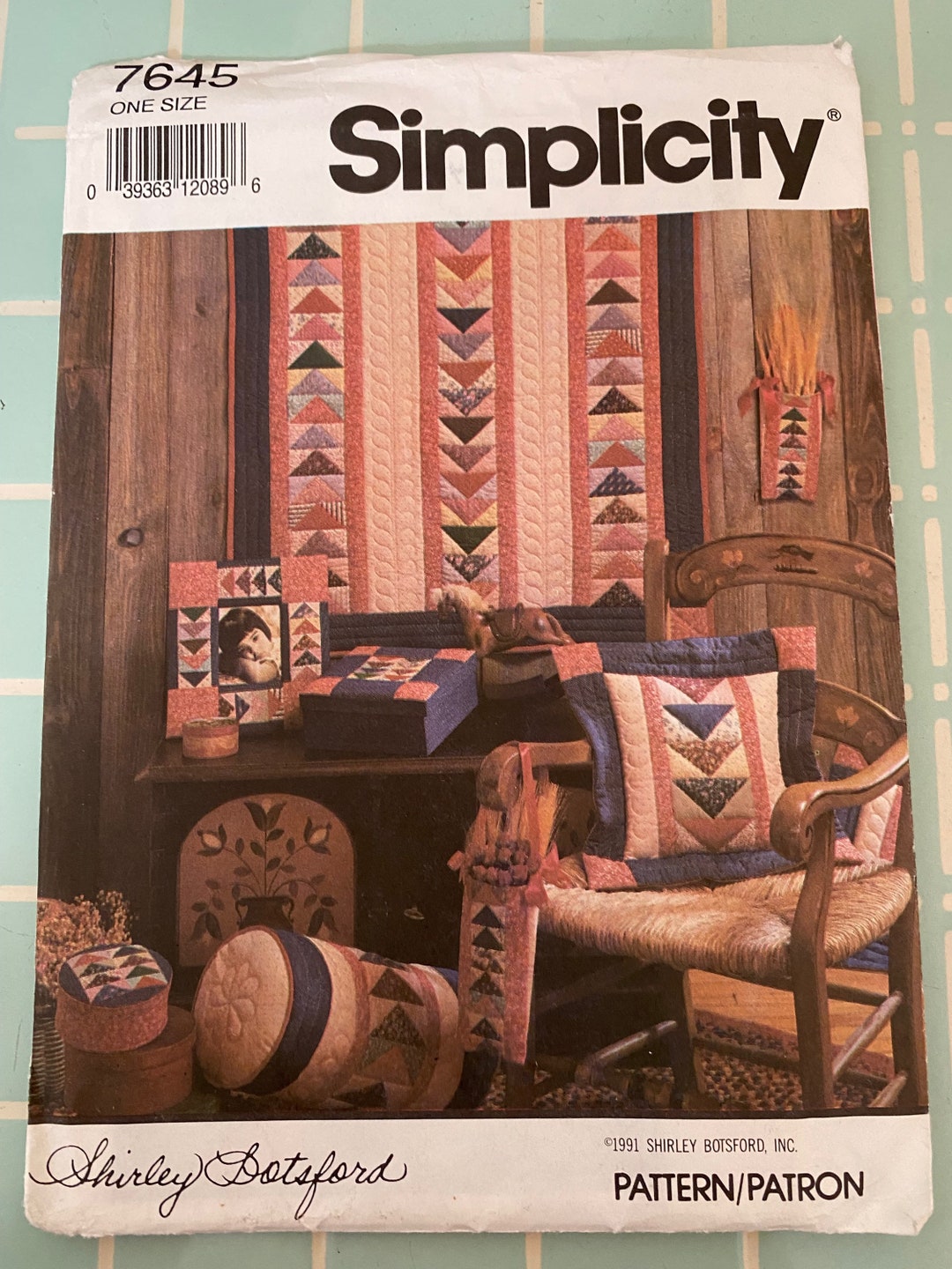 Flying Geese Patchwork Quilt & Accessories Pattern- Simplicity #7645 - Etsy