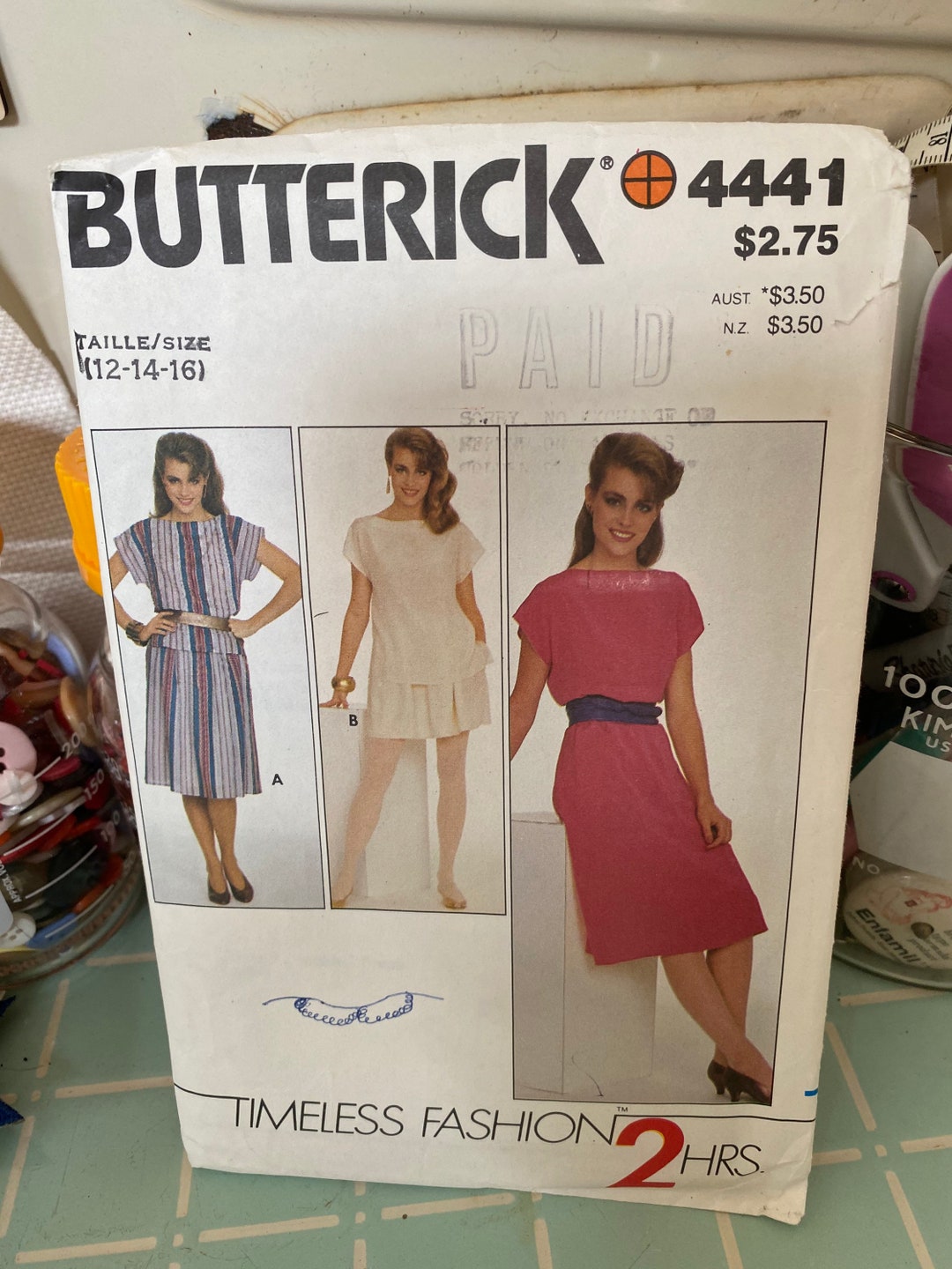 Butterick 1980s Dress Pattern #4441 - Etsy