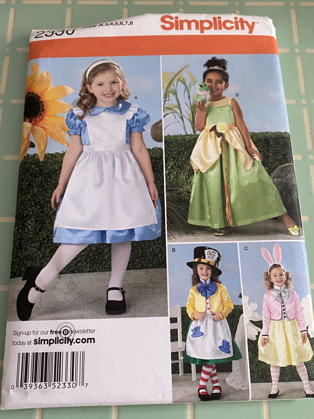 Alice in Wonderland Themed Girls Costume Pattern Simplicity - Etsy