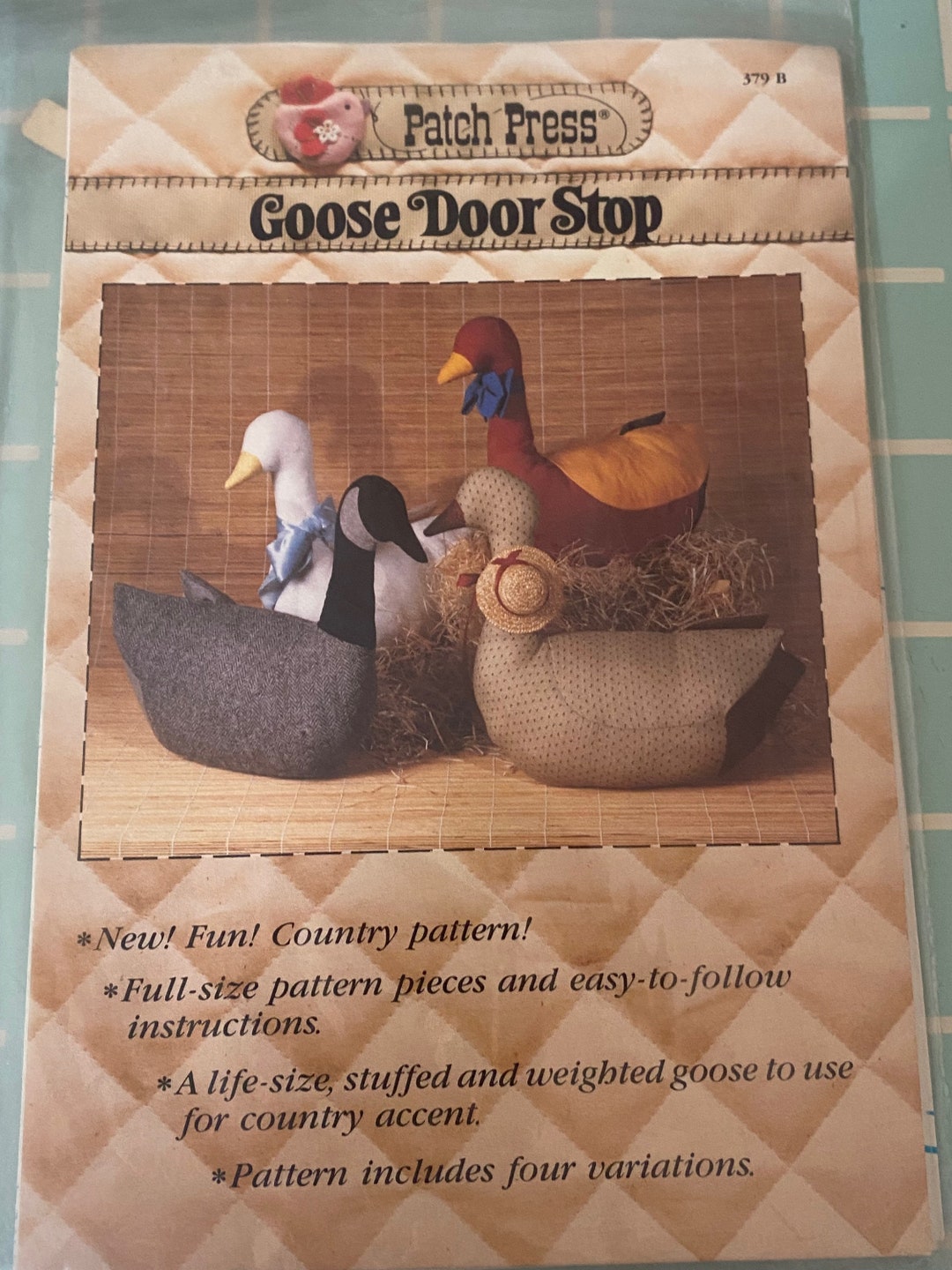 Goose Door Stop Pattern by Patch Press - Etsy