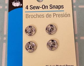 Sew on Snaps, Size 3, 1/2" (12mm), Set of 4, Dritz Sew-on Snaps ...