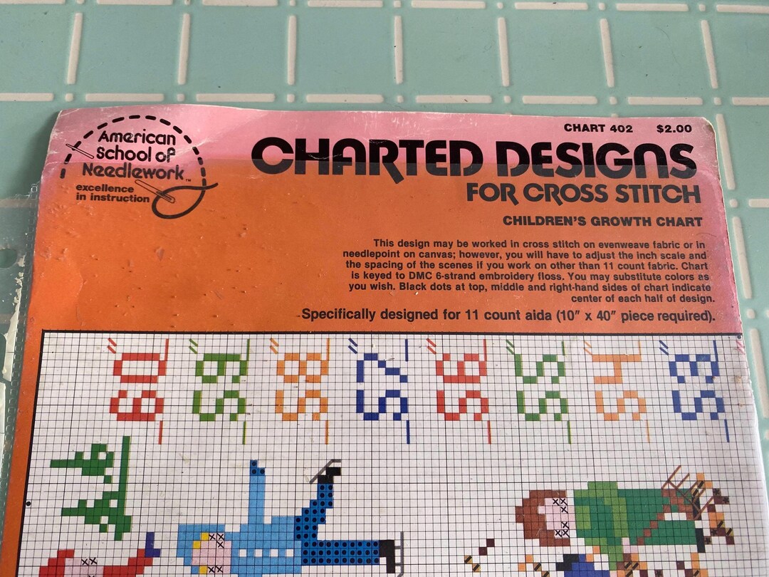 Children’s Growth Chart-counted Cross Stitch Pattern by American School ...