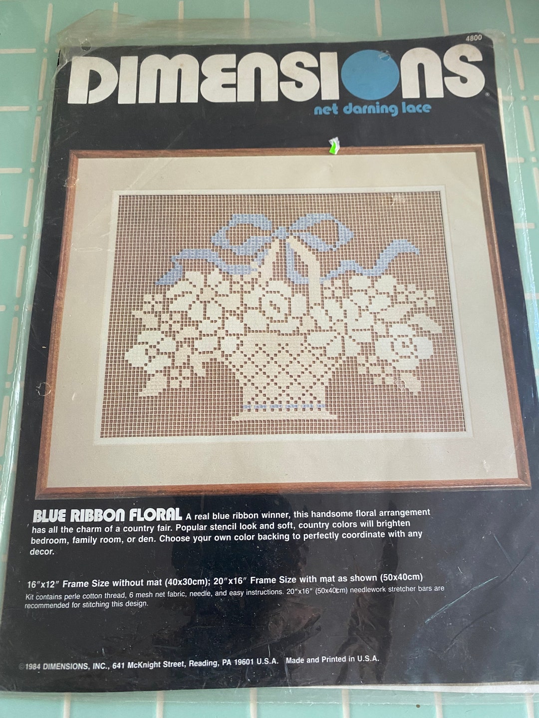 Blue Ribbon Floral Net Darning Lace Pattern by Dimensions - Etsy