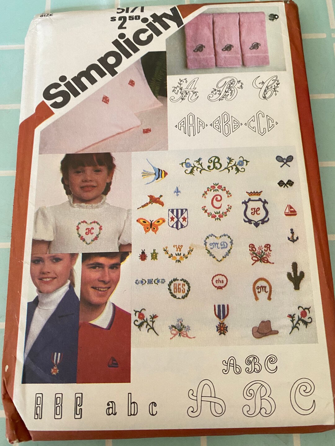 Alphabet & Motif Transfers for Embroidery Simplicity Pattern #5171 - Etsy