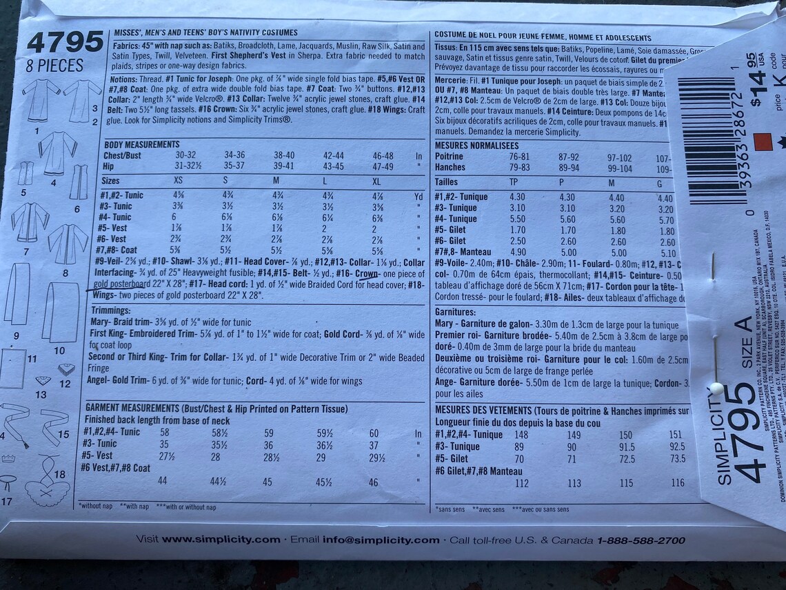 Nativity Costume Patterns for Adult-teen-boy & Girl | Etsy