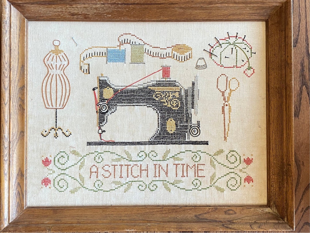 Completed “stitch in Time” Cross Stitch Keepsake - Etsy