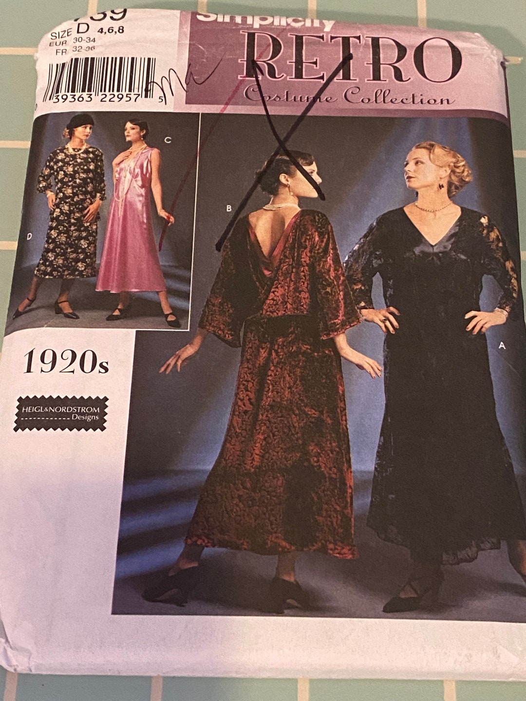 Retro 1920s Dress Pattern- Simplicity Retro Costume Collection #8739 - Etsy