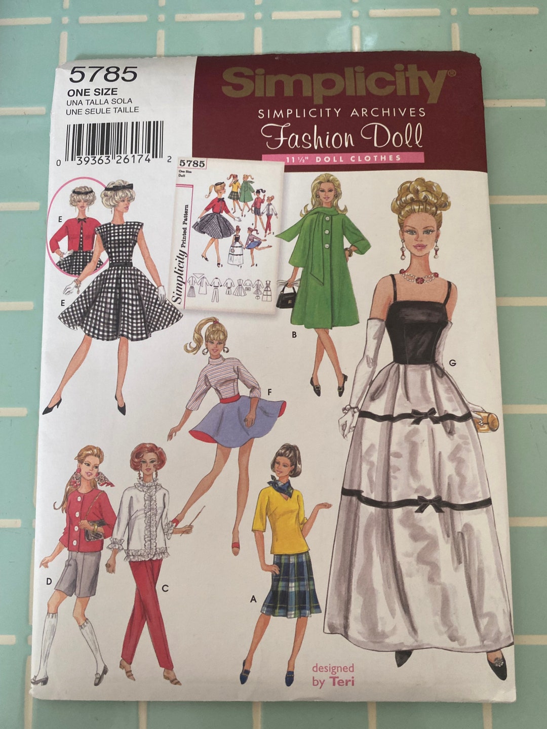 Vintage Archives- Doll Wardrobe Pattern-simplicity #5785 - Etsy