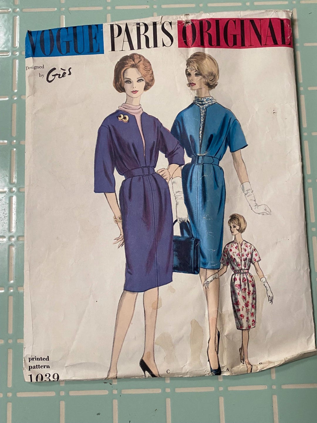 Various Vintage Vogue Paris Original Designer Dress Patterns- Gres ...