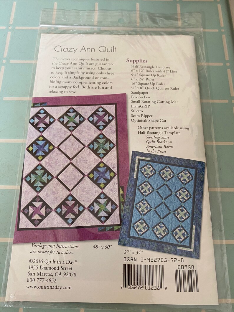 Crazy Ann Quilt Pattern by Quilt in a Day | Etsy