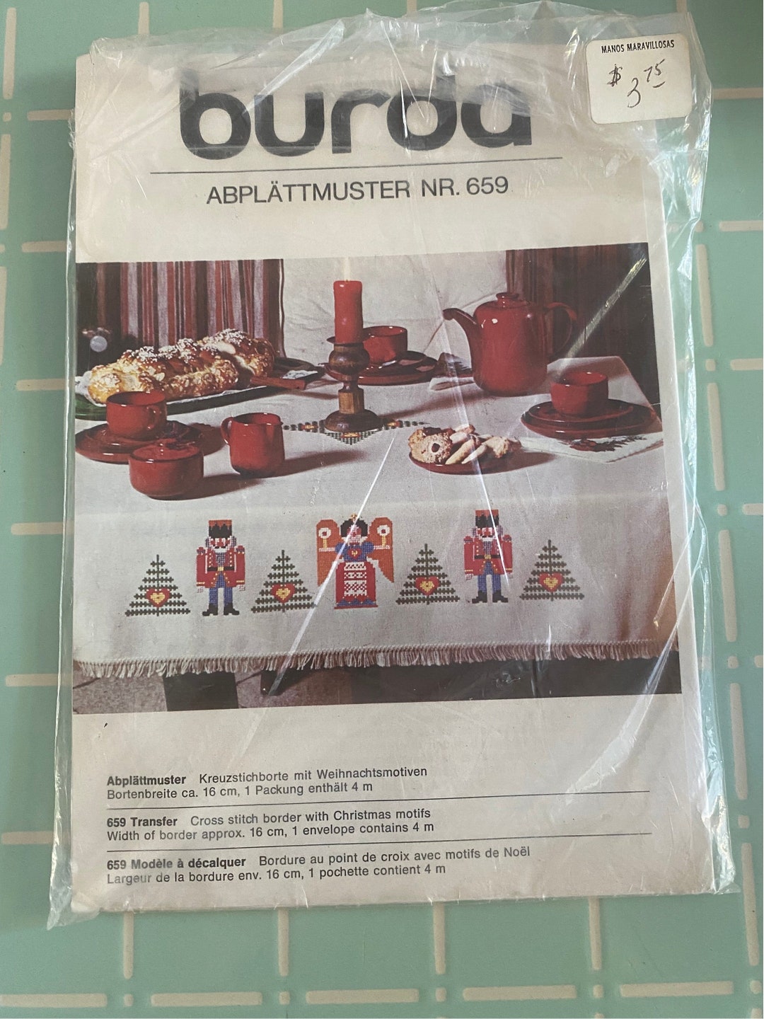 Christmas Cross Stitch Border Transfer for Table Linens by Burda - Etsy