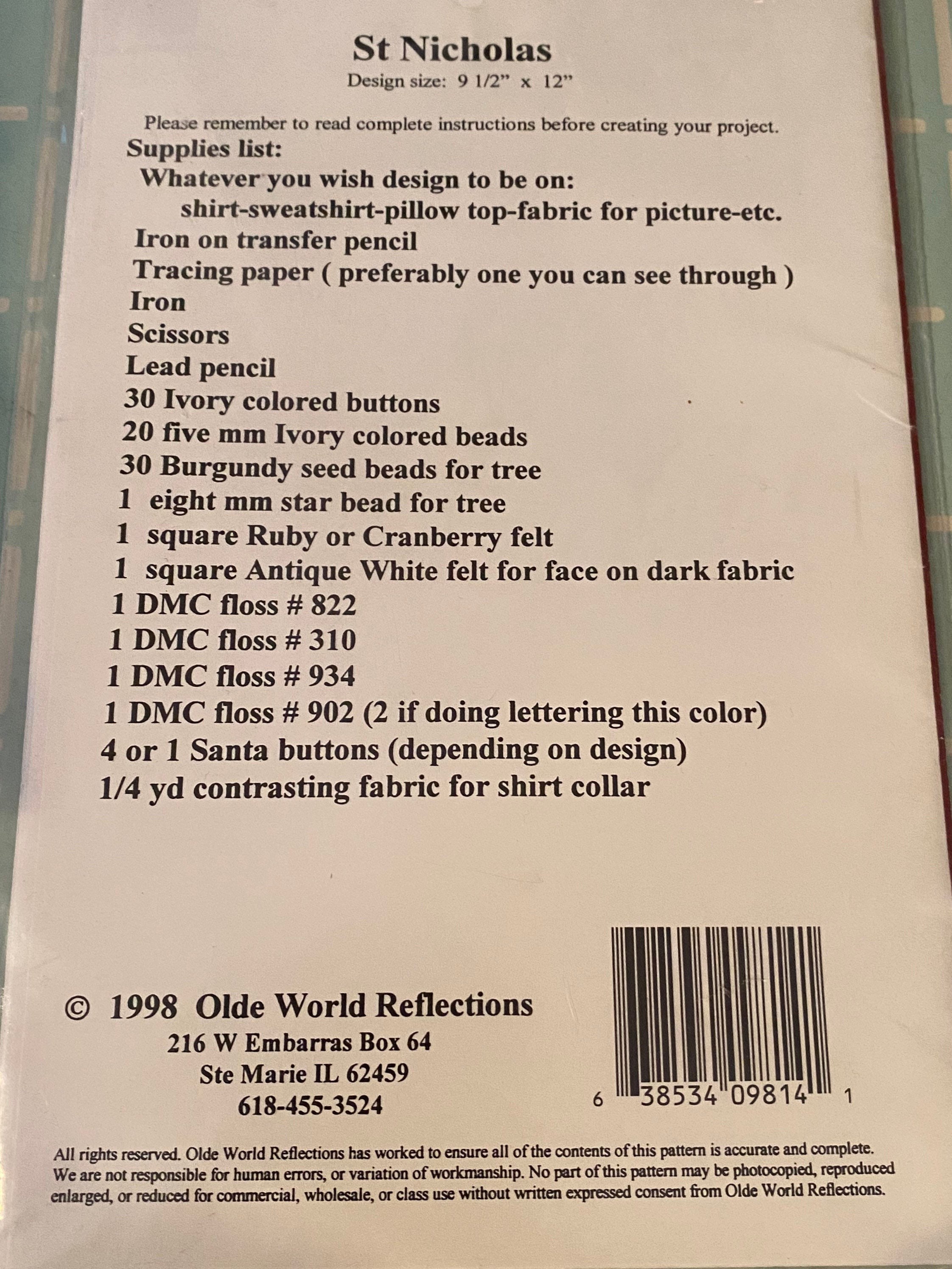 St. Nicholas Primitive Stitchery Design Pattern for Embroidery | Etsy