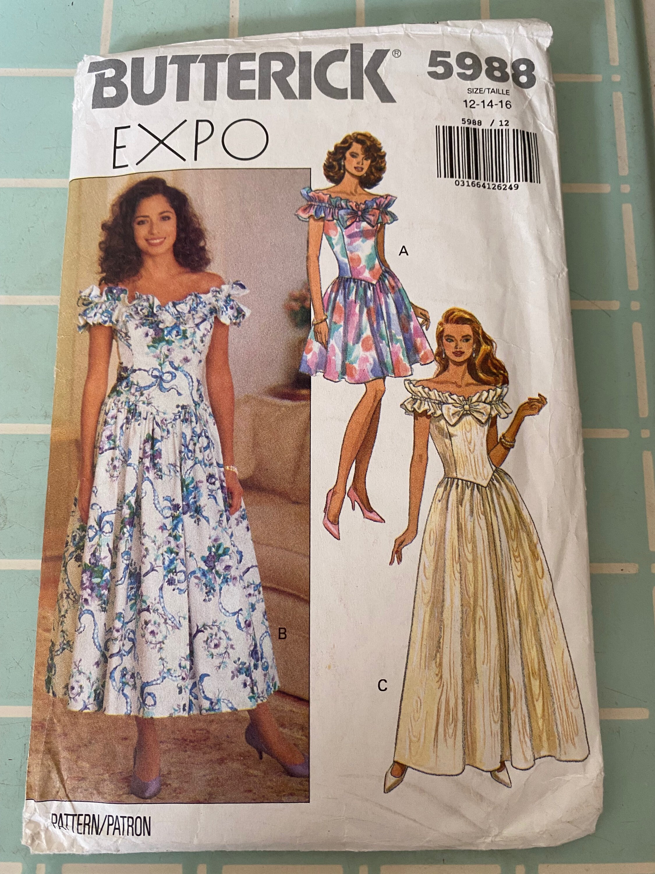 1990s Shaped Front Bodice Dress Butterick Pattern 5988 | Etsy