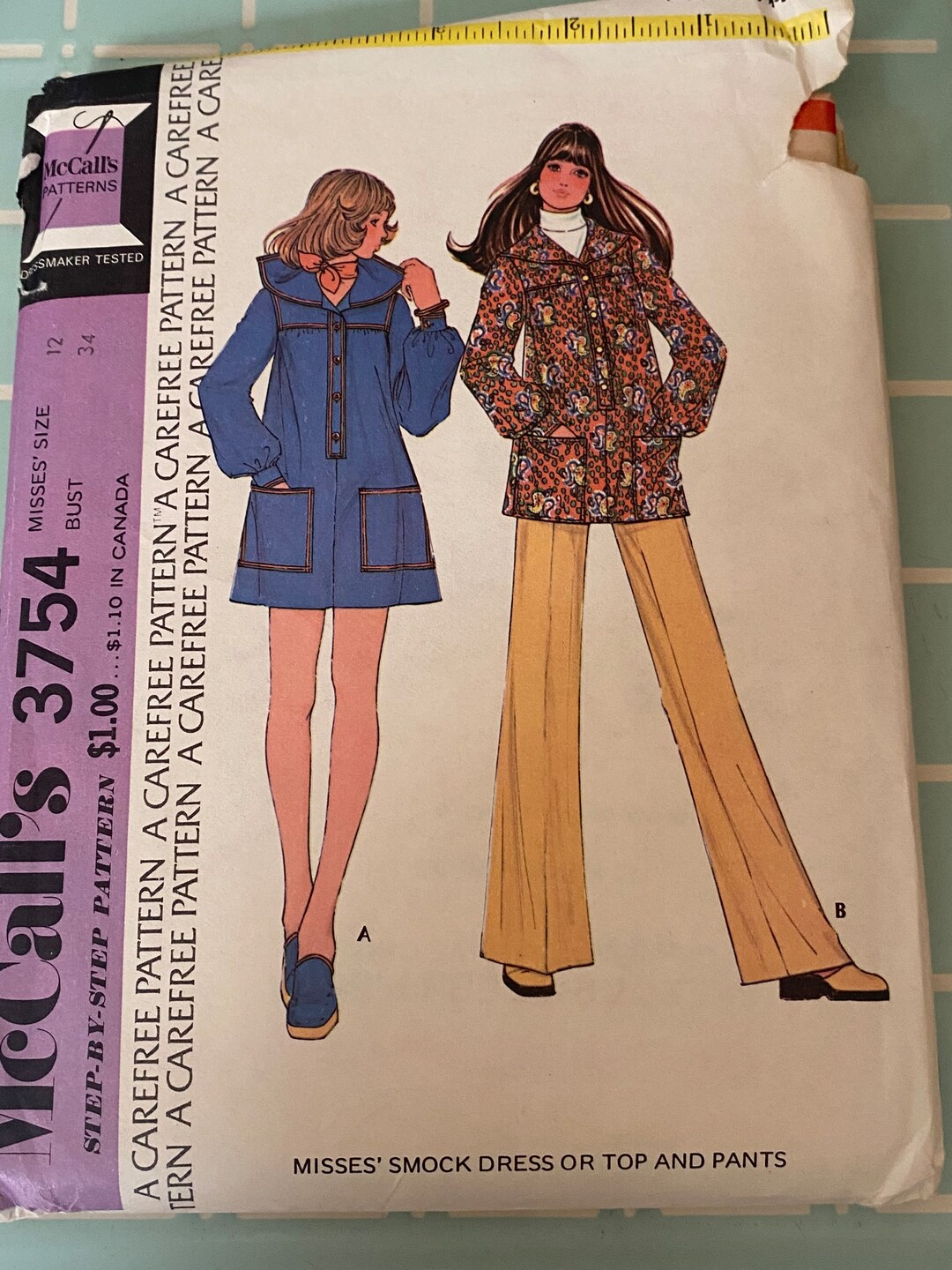 Vintage Smock Dress & Pants Pattern- Mccall’s #3754 - Etsy