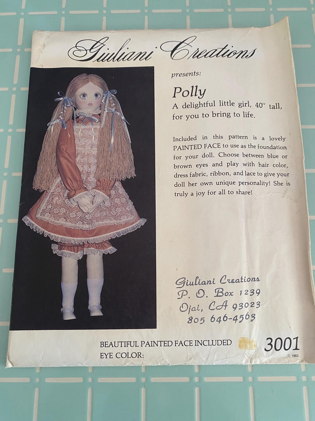 Polly-40” Doll Pattern- Giuliani Creations #3001 - Etsy