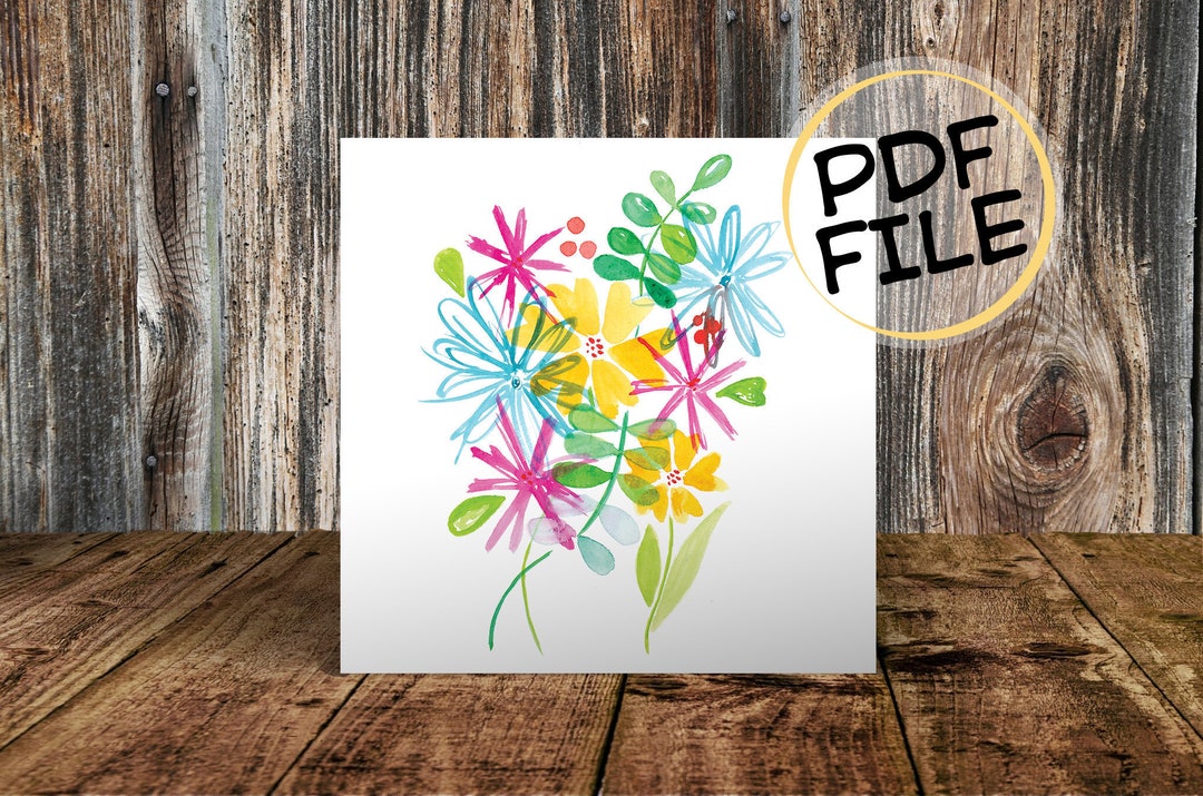 Printable Flower Card, Mother's Day, Congratulations, Birthday ...