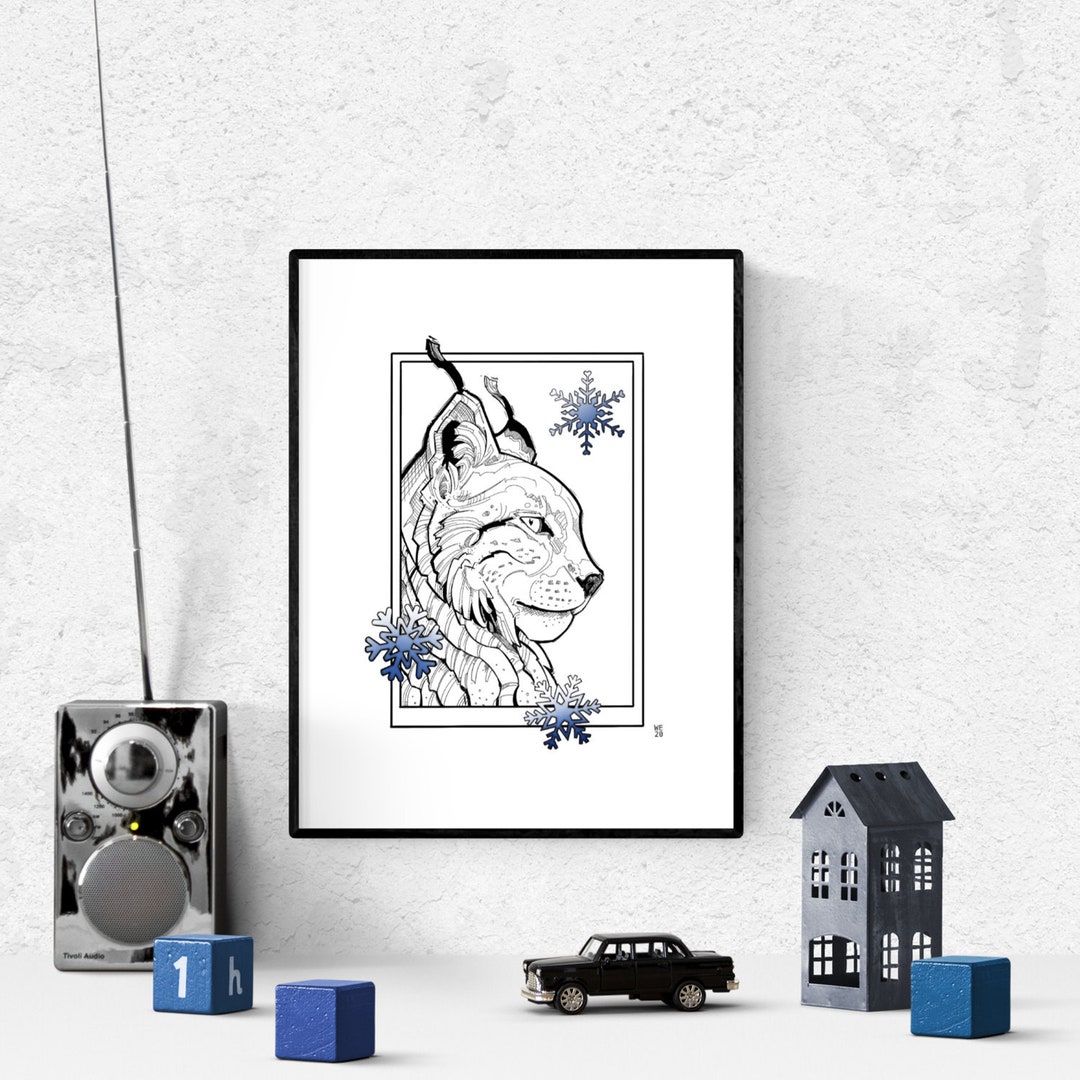 Arctic Animal Wall Art, Lynx Print, Cat Lover Gift, Modern Wall Art ...