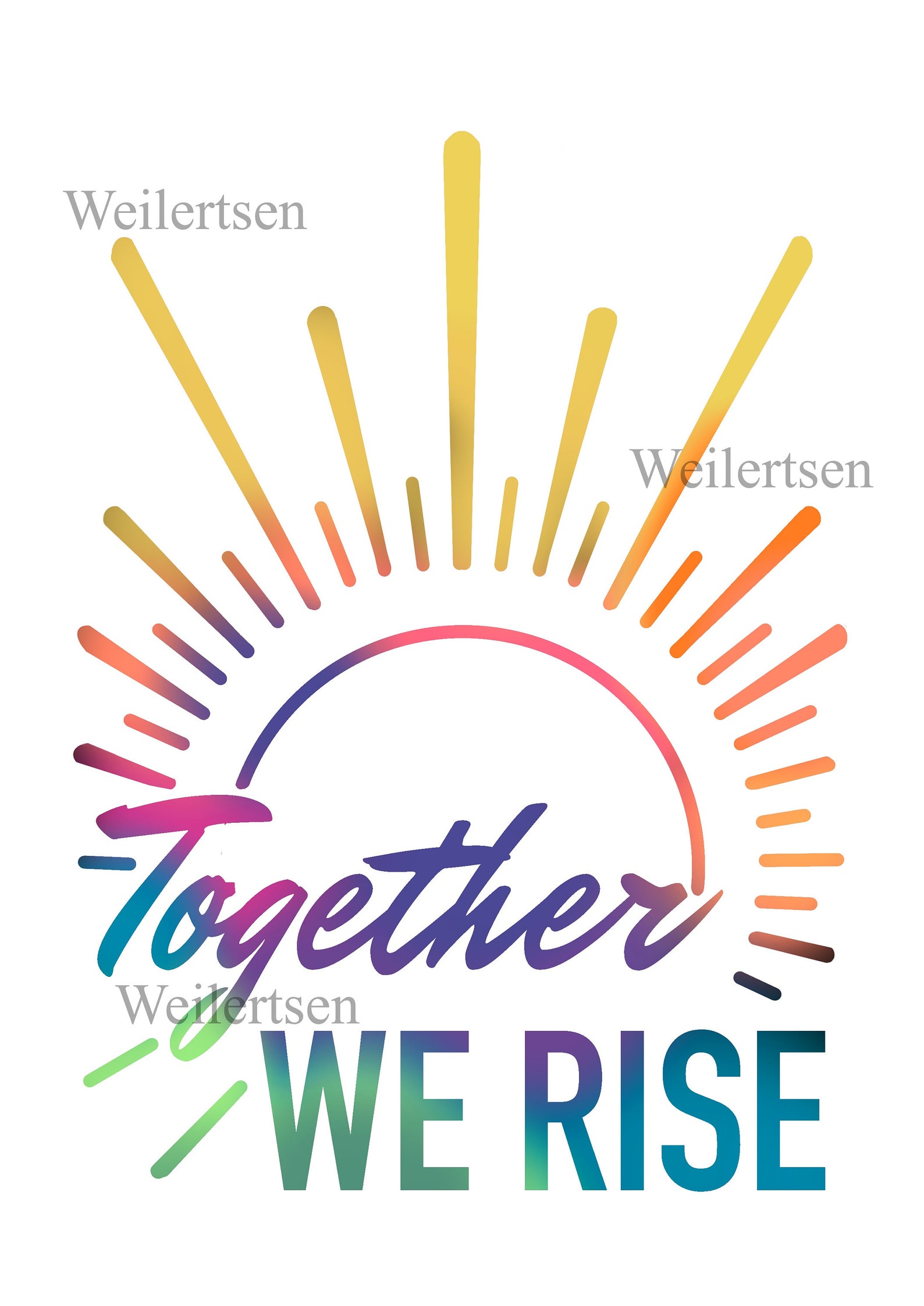 Together We Rise, Rainbow Quote, Printable, Wall Art Quotes, Black ...