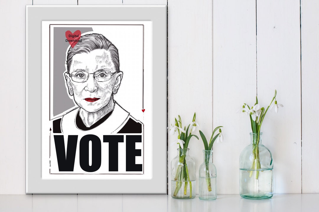 RBG Vote Portrait Art Poster (digital Download) - Etsy