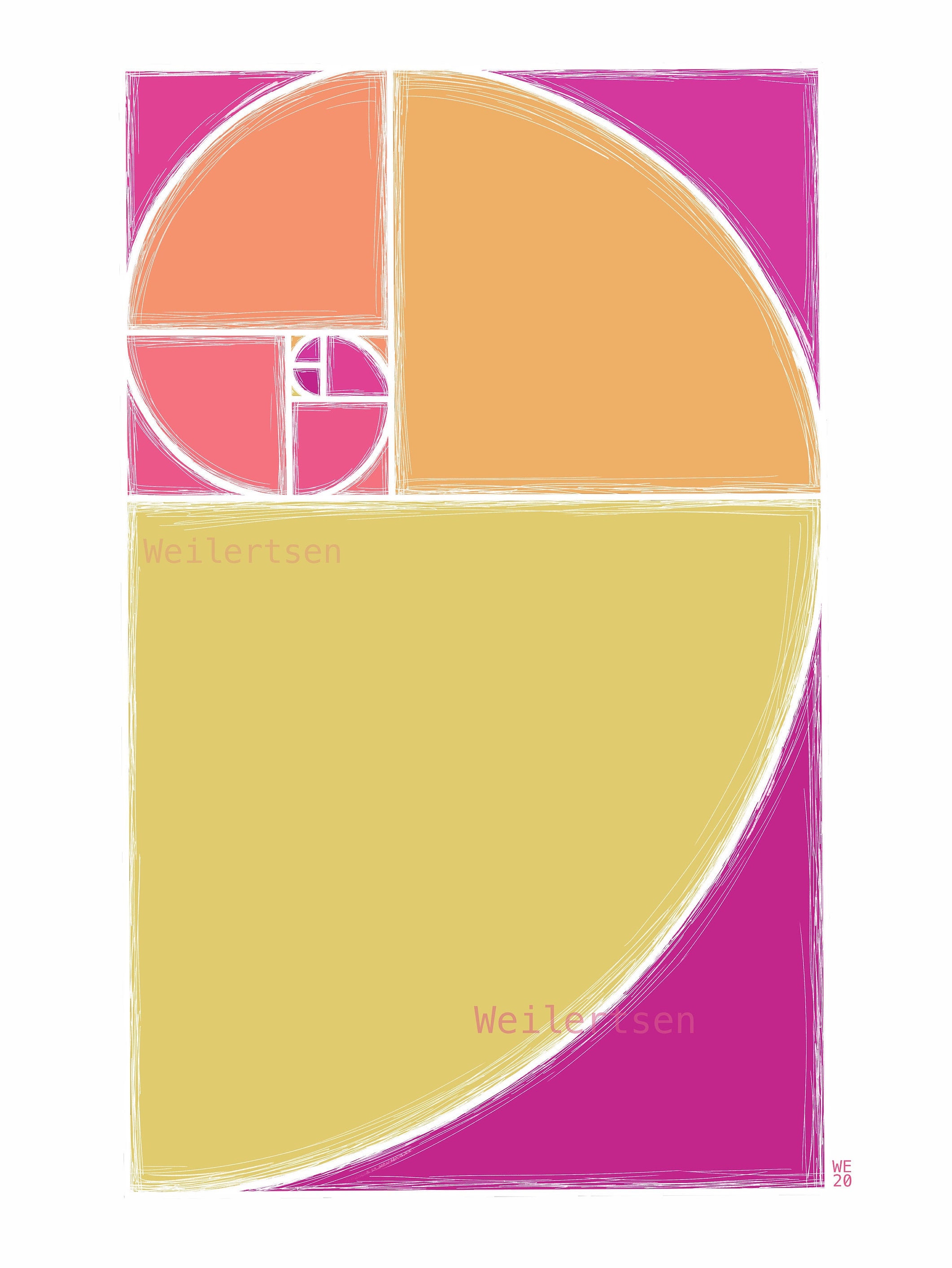 Fibonacci Spiral Art Print, Printable Wall Art, Golden Ratio ...