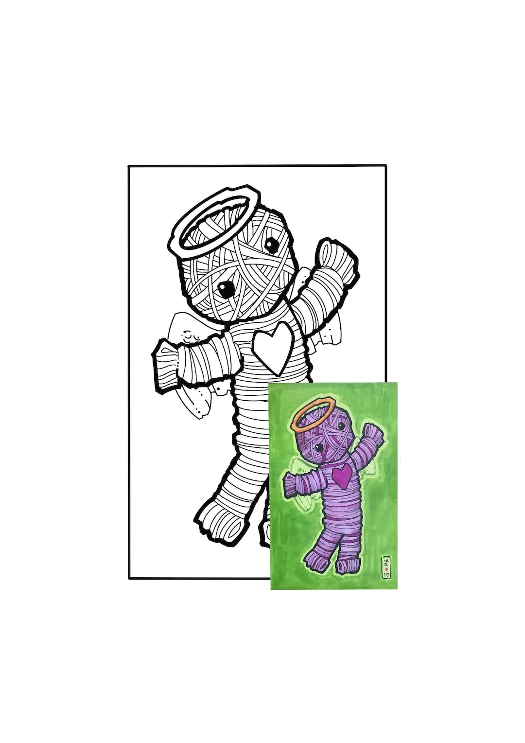 Dibujo para colorear de un ángel de hilo para adultos y niños (descarga ...