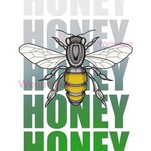 Printable Honey Bee Home Decor, Printable, Bee Decorations, Hexagon ...
