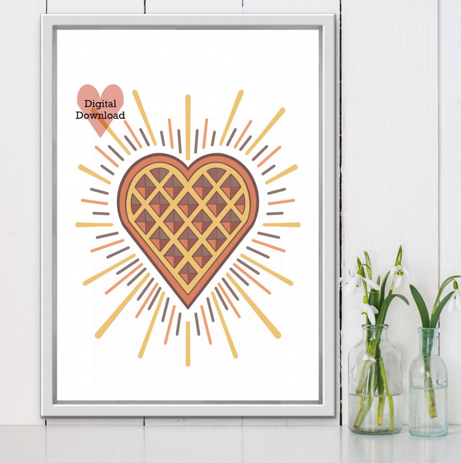 Waffle Wall Art Pastry Poster Food Art Printable Gift for - Etsy Norway