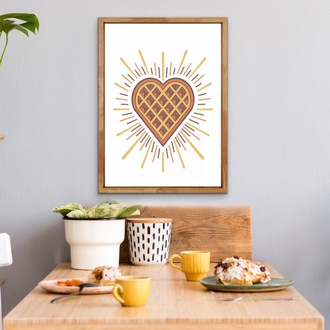 Waffle Wall Art, Pastry Poster, Food Art Printable, Gift for Foodie ...