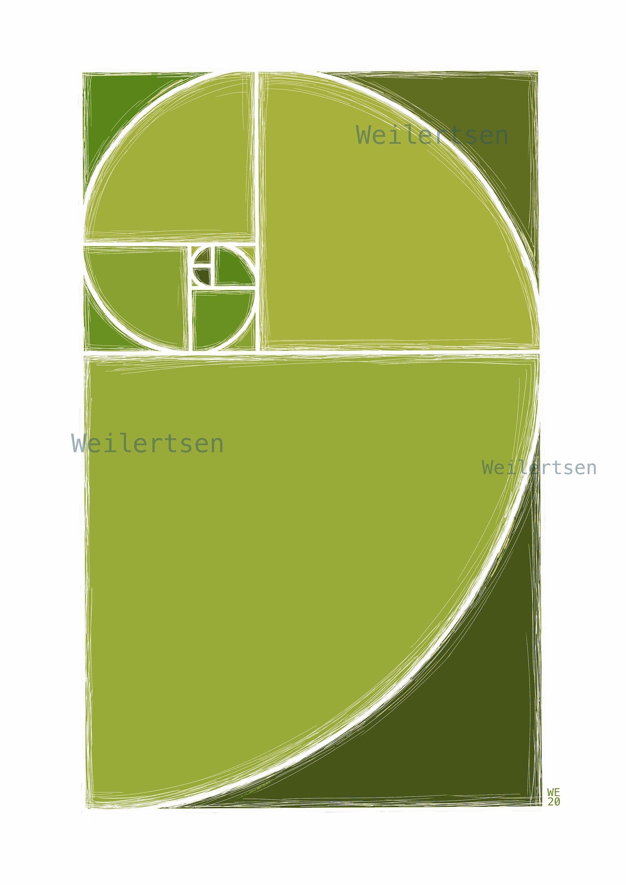 Golden Ratio, Fibonacci Spiral, Green Aesthetic, Printable Wall Art ...