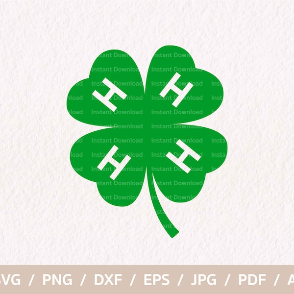 H Four Leaf Clover Svg - Etsy