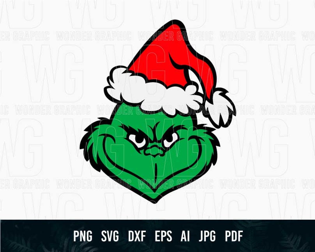Grinch Head SVG PNG. Grinch Face Svg. Christmas Svg. Merry - Etsy