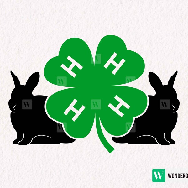 4 Leaf Clover 4h Svg - Etsy